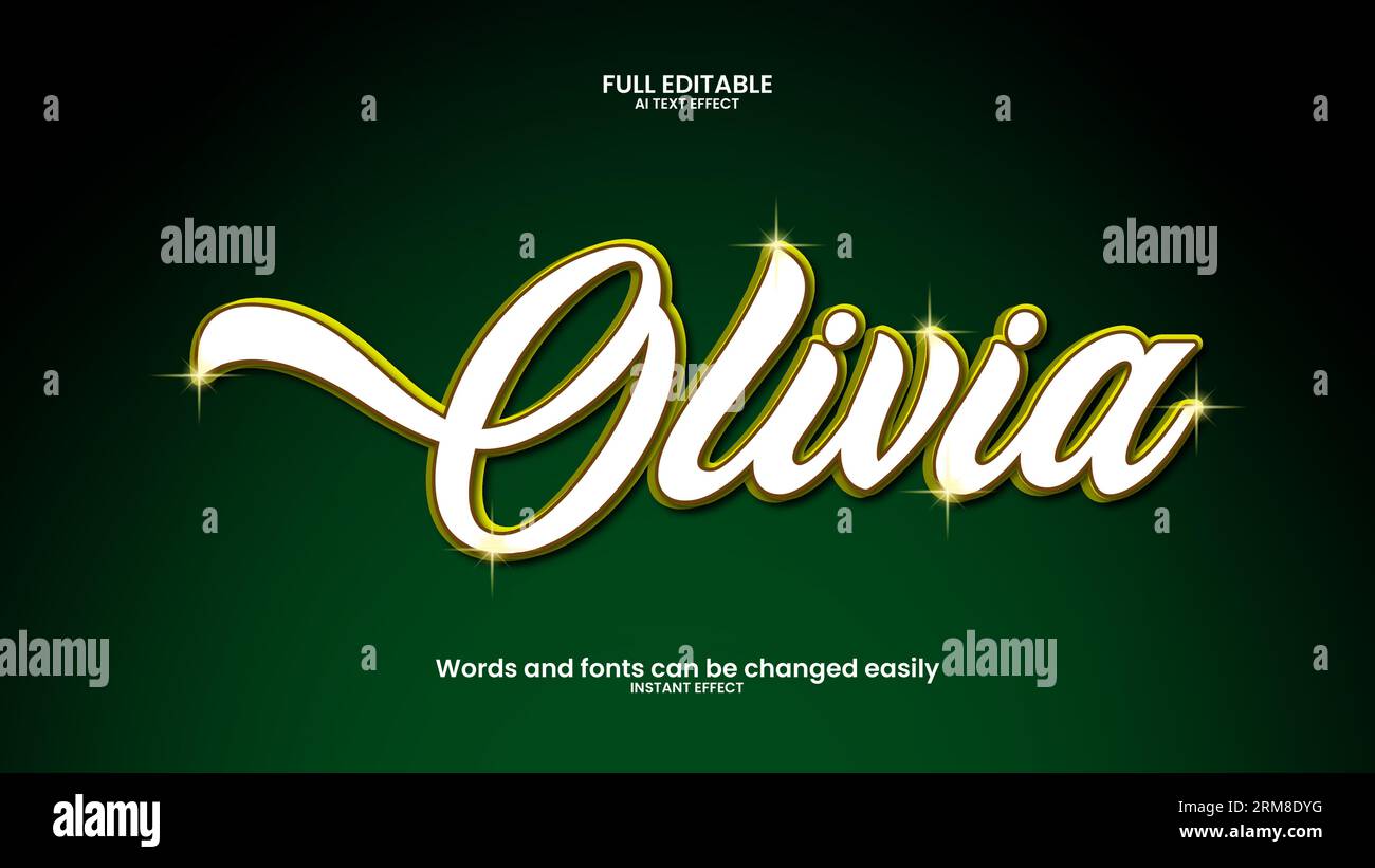 Vector olivia 3d text effect Stock Vector Image & Art - Alamy