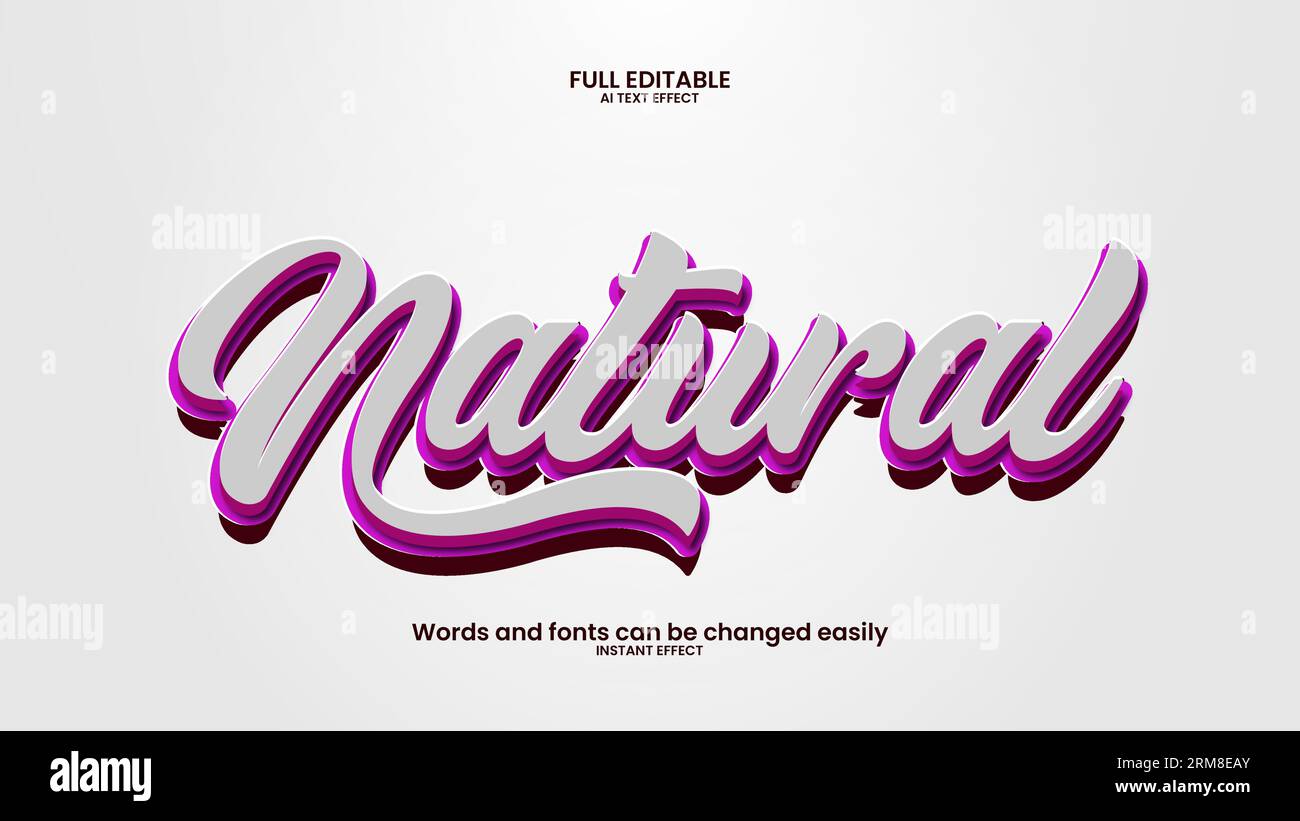 Vector natural 3d text effect Stock Vector Image & Art - Alamy