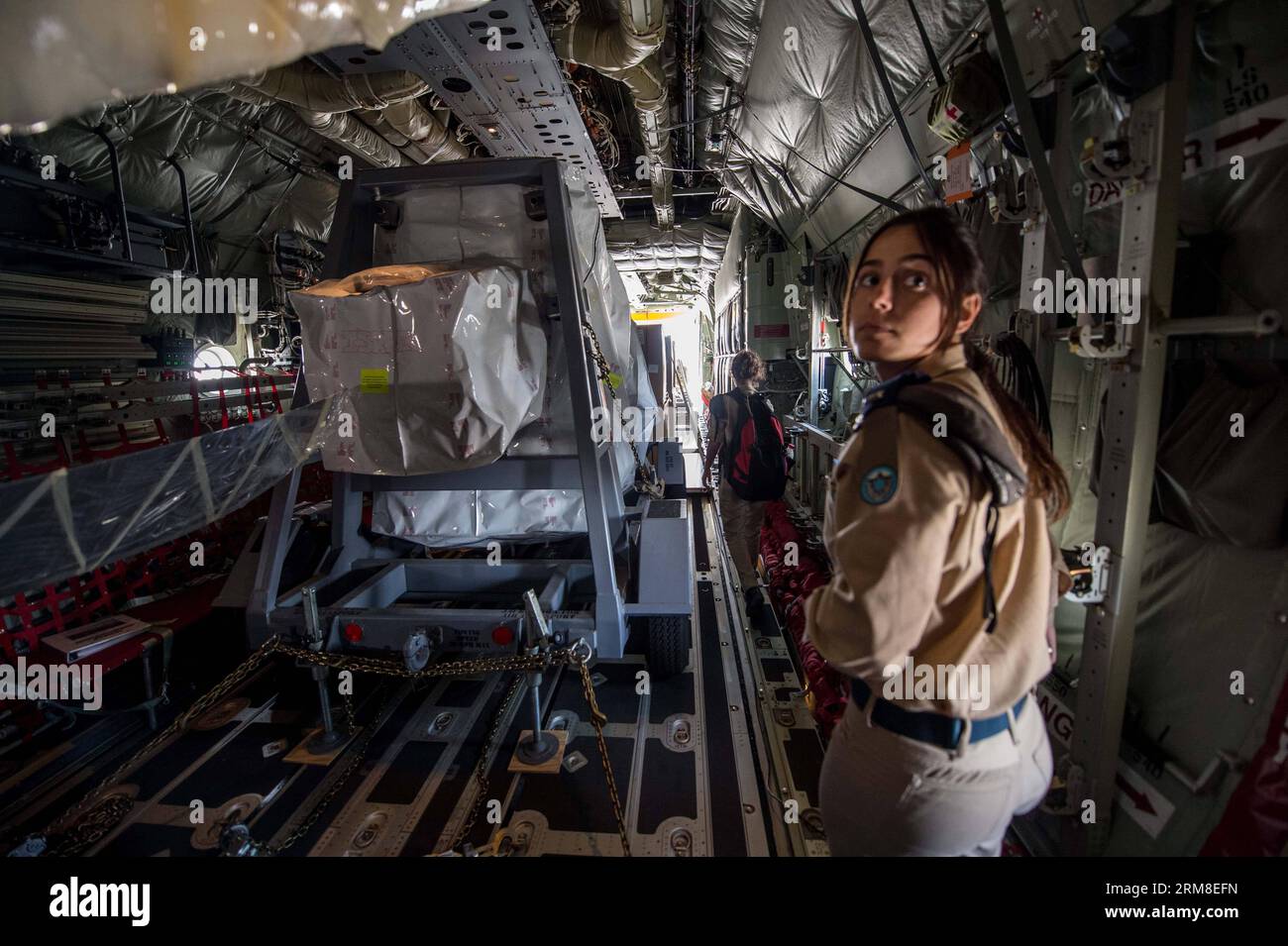 NEVATIM AIR BASE (ISRAEL), Israeli soldiers are seen inside a Super ...