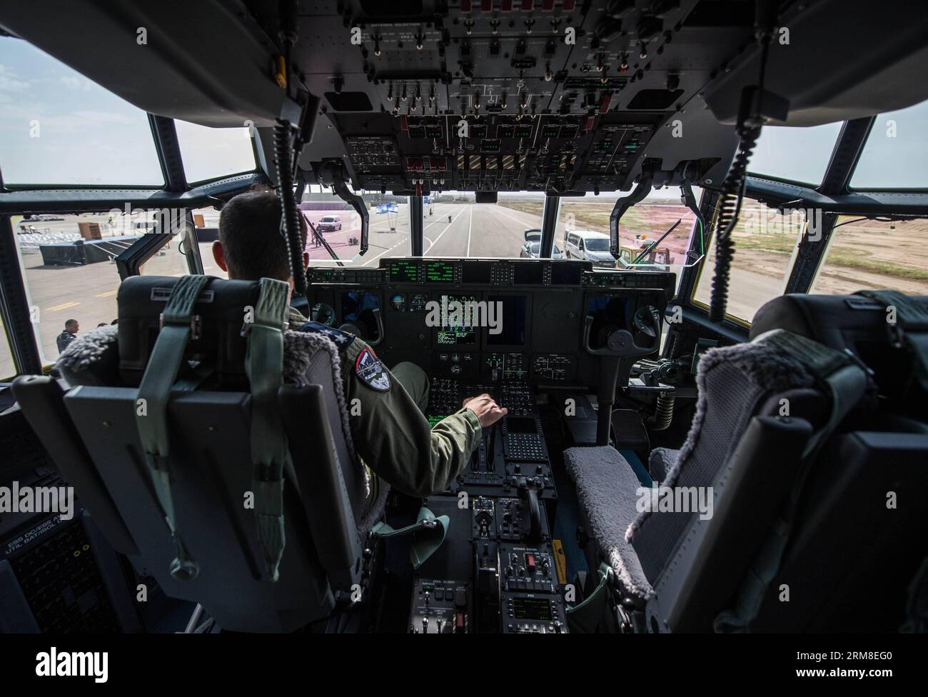 NEVATIM AIR BASE (ISRAEL), An Israeli pilot is seen in the cockpit of a ...