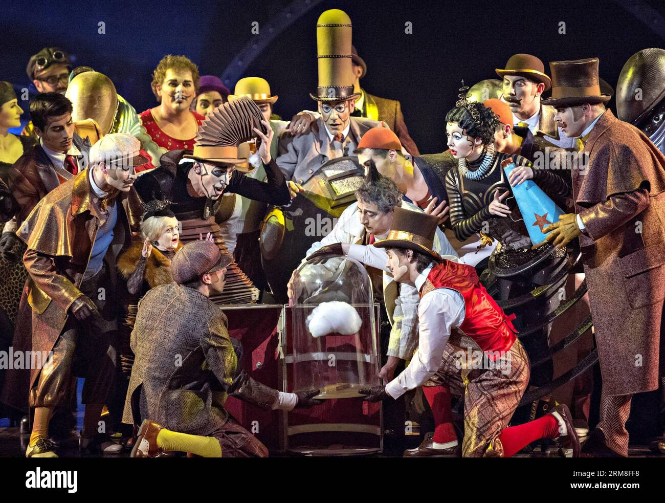 Acrobatic actors of Cirque du Soleil perform Kurios-Cabinet of ...