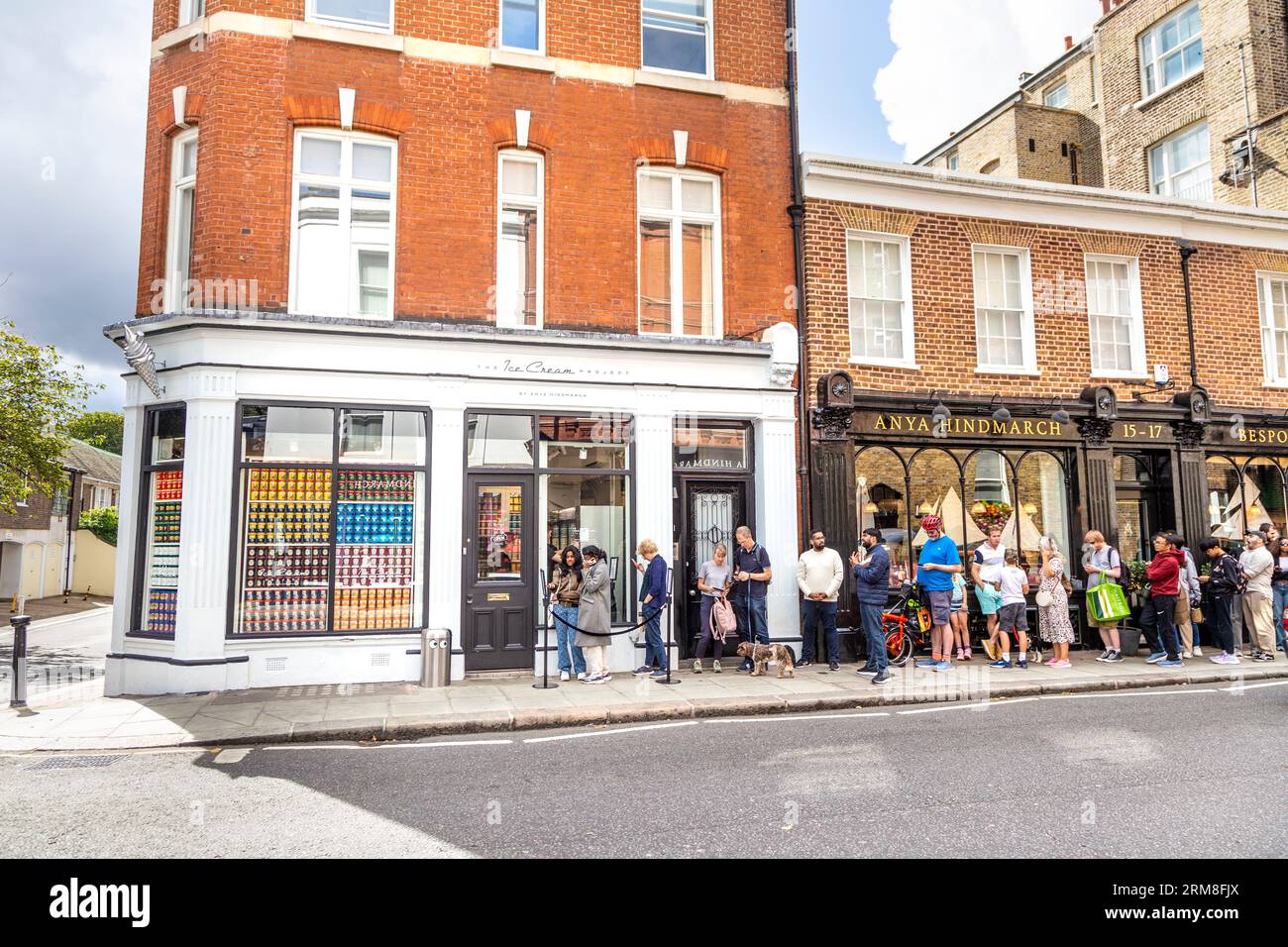 Long queue outside the Anya Hindmarch Ice Cream Project, London ...