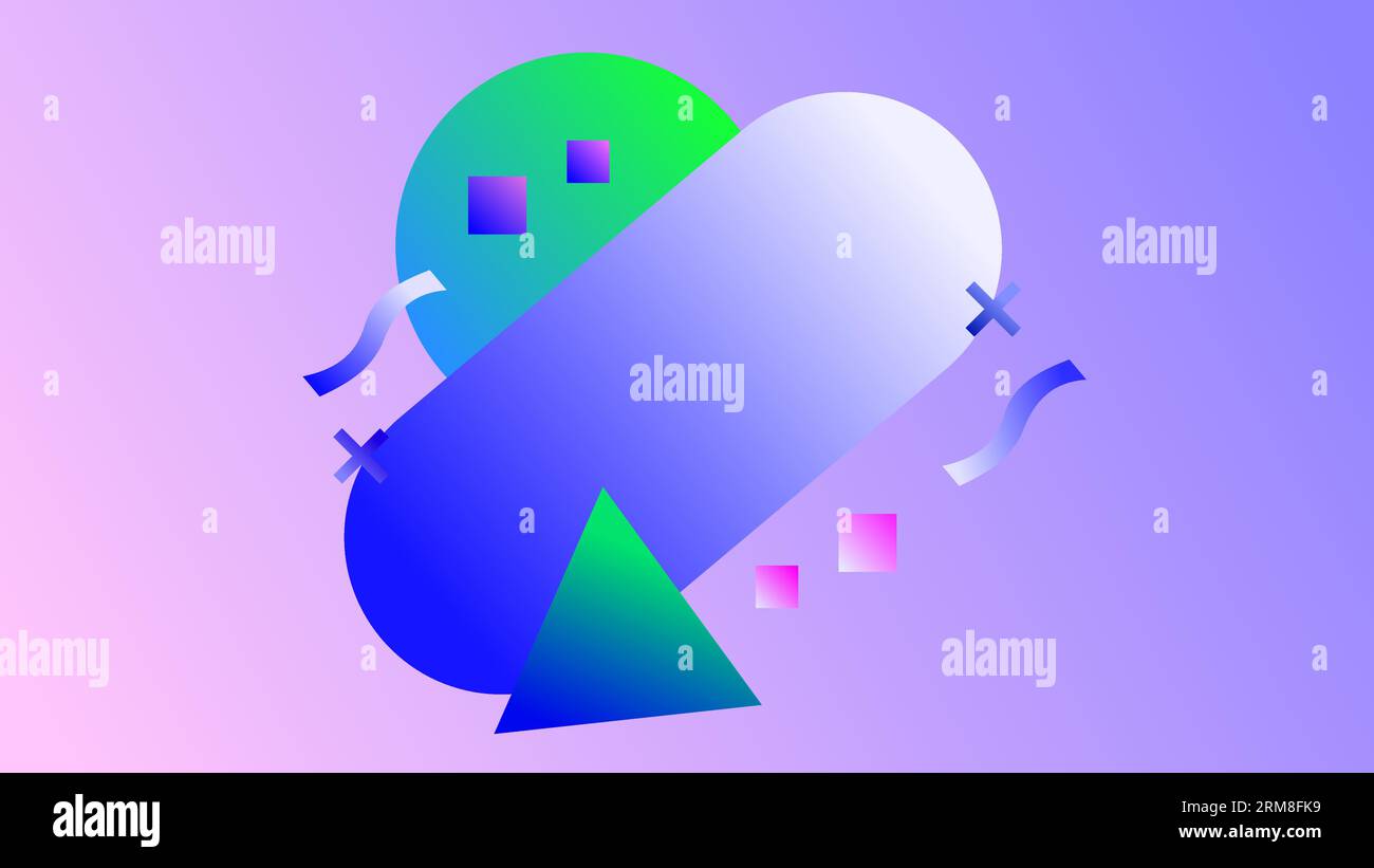 Bright theme capsule circle and triangle geometric gradient frame ...