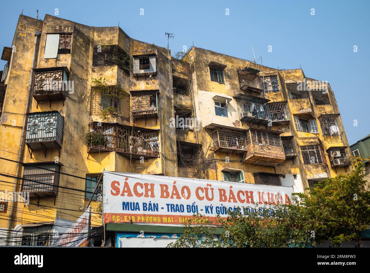 A view of a 1960's Soviet-style utilitarian apartment block showing how ...