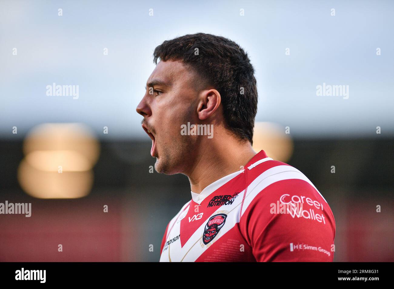 Salford, England - 25th August 2023 Ollie Partington (13) of Salford ...