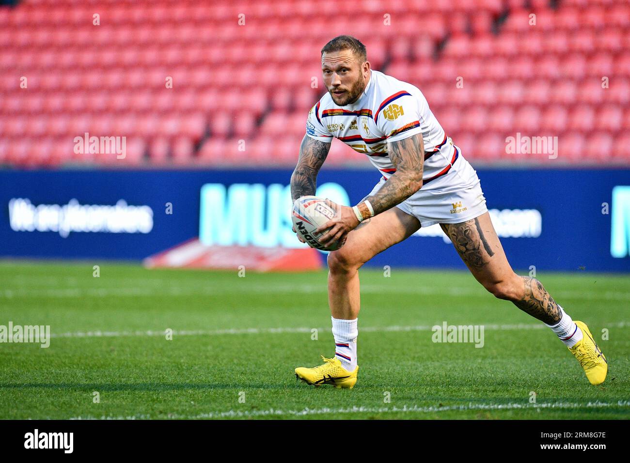 Salford, England - 25th August 2023 Wakefield Trinity's Josh Griffin in ...