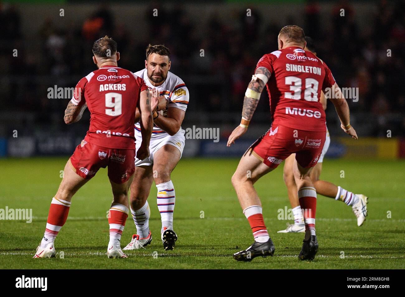 Salford, England - 25th August 2023 Wakefield Trinity's Josh Bowden in action . Rugby League ...