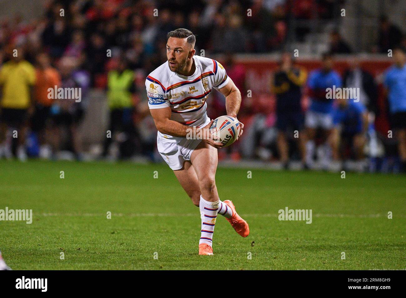 Salford, England - 25th August 2023 Wakefield Trinity's Luke Gale in ...