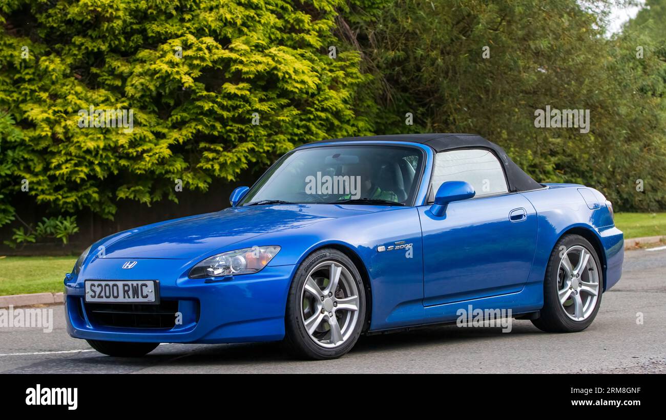 Whittlebury,Northants,UK -Aug 26th 2023: 2008 blue Honda S2000 car travelling on an English ...