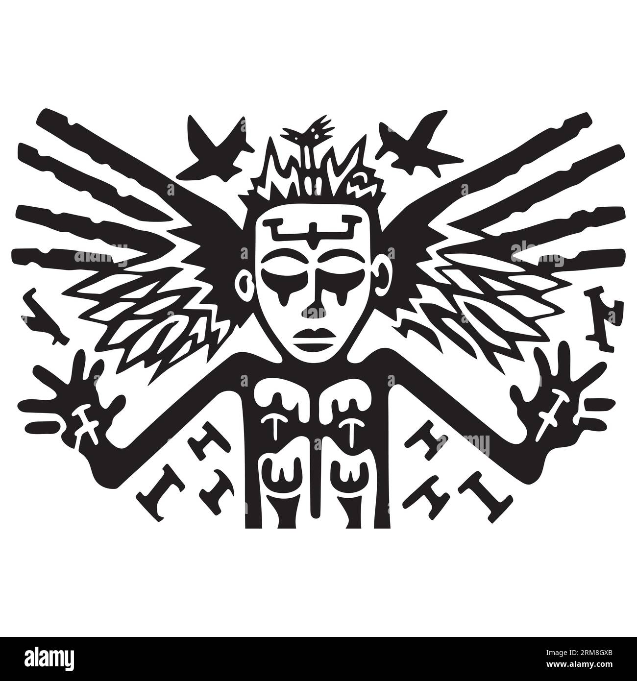 black graffiti punk flash hand drawn vector graphic Stock Vector Image ...
