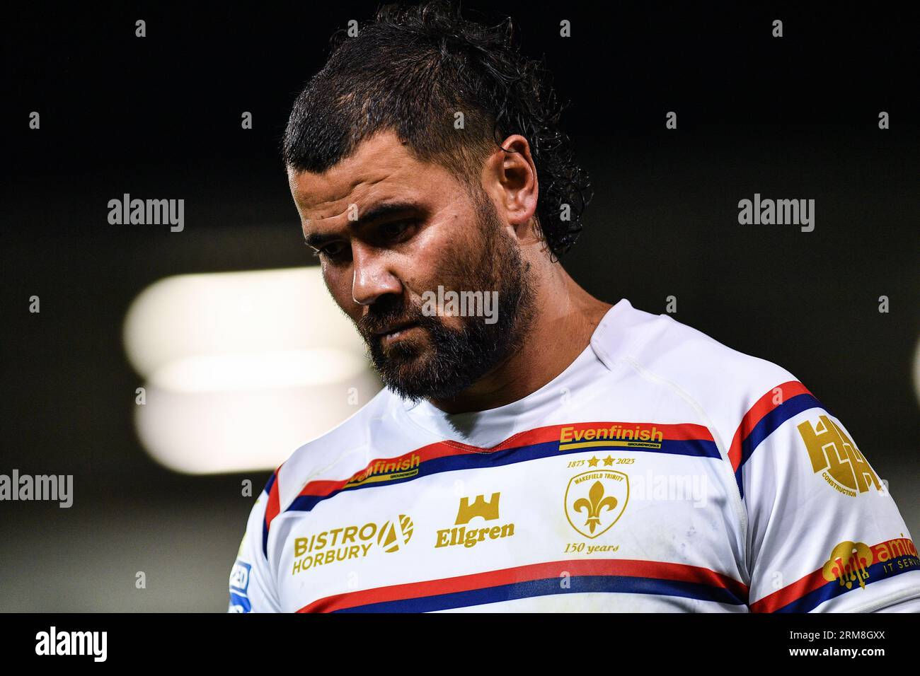 Salford, England - 25th August 2023 Wakefield Trinity's David Fifita ...