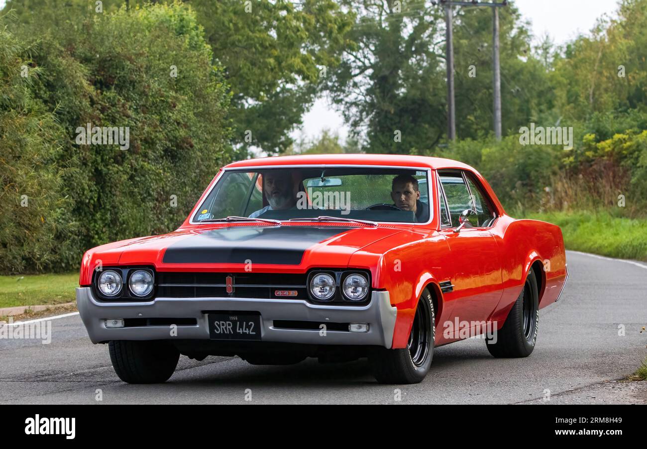 Whittlebury,Northants,UK -Aug 26th 2023: 1966 red Oldsmobile 442 ...