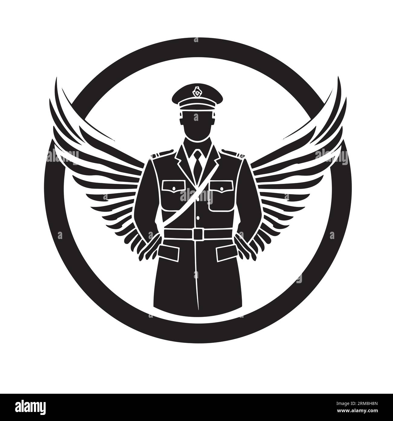 Aviation black emblem, badge or logo. Military and civil aviation icon ...