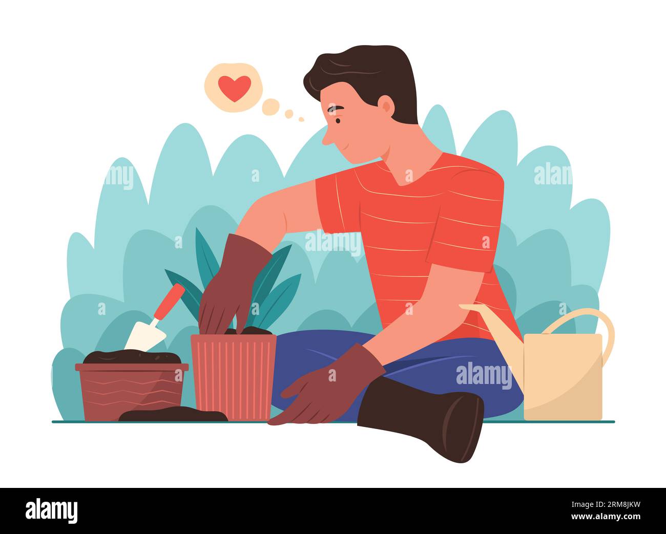 Man Planting a Tree in Garden Stock Vector Image & Art - Alamy