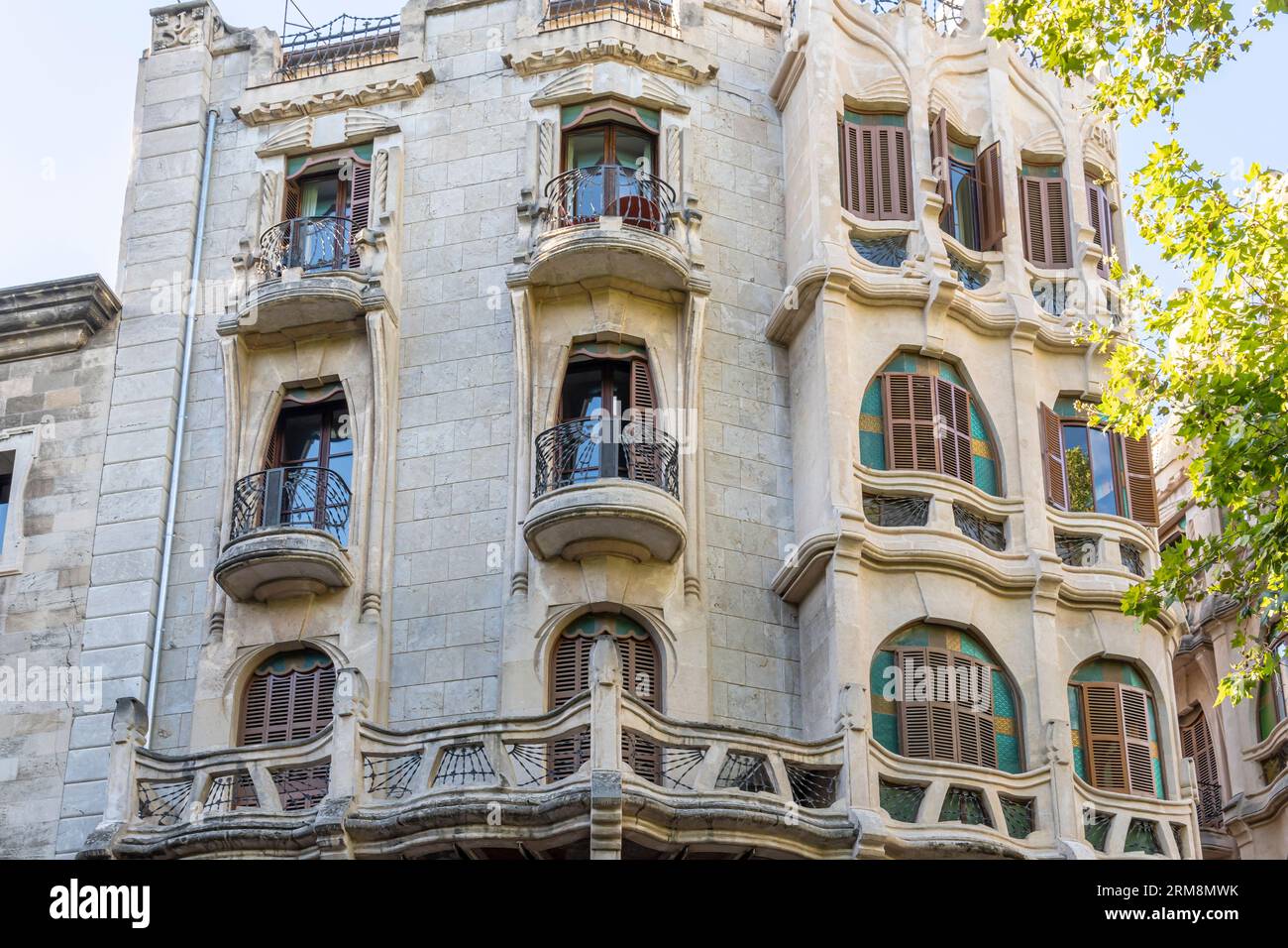Palma de Mallorca, Spain; august 06 2023: Main facade of the modernist ...