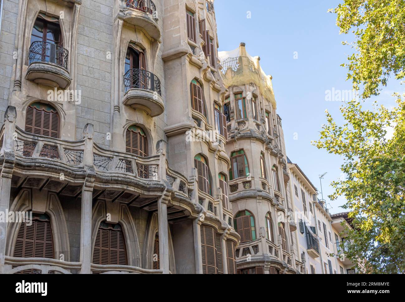 Palma de Mallorca, Spain; august 06 2023: Main facade of the modernist ...