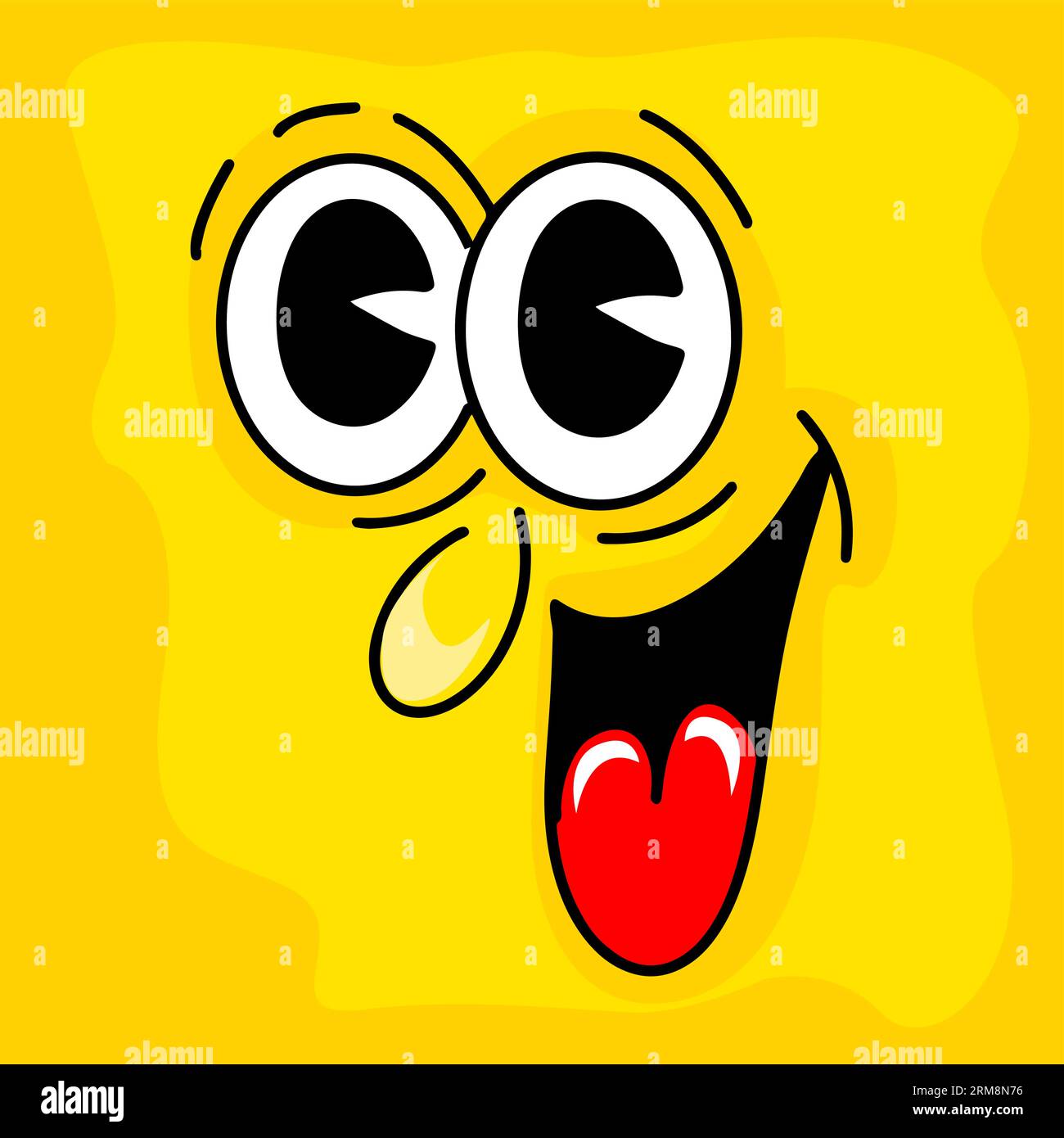 Yellow cheerful face. Vector illustration Stock Vector Image & Art - Alamy