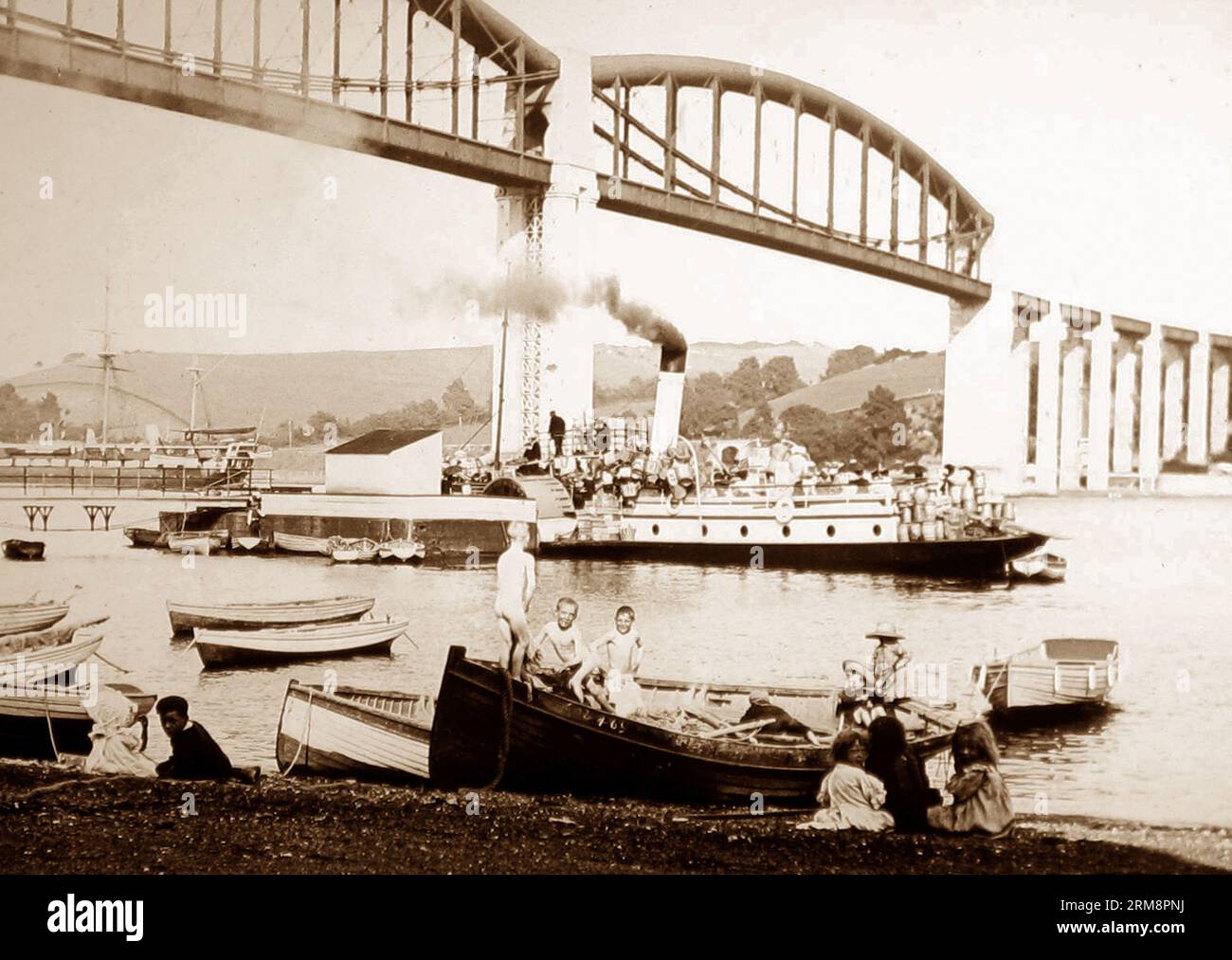 Royal Albert Bridge, Saltash, early 1900s Stock Photo - Alamy