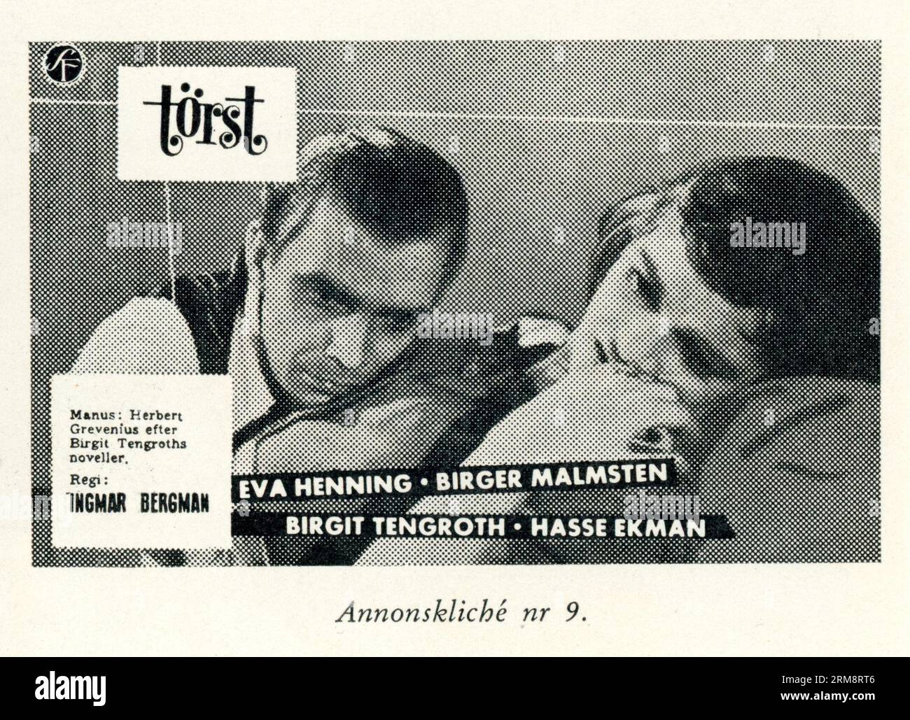 EVA HENNING and BIRGER MALMSTEN in TORST / THIRST / THREE STRANGE LOVES 1949 director INGMAR ...