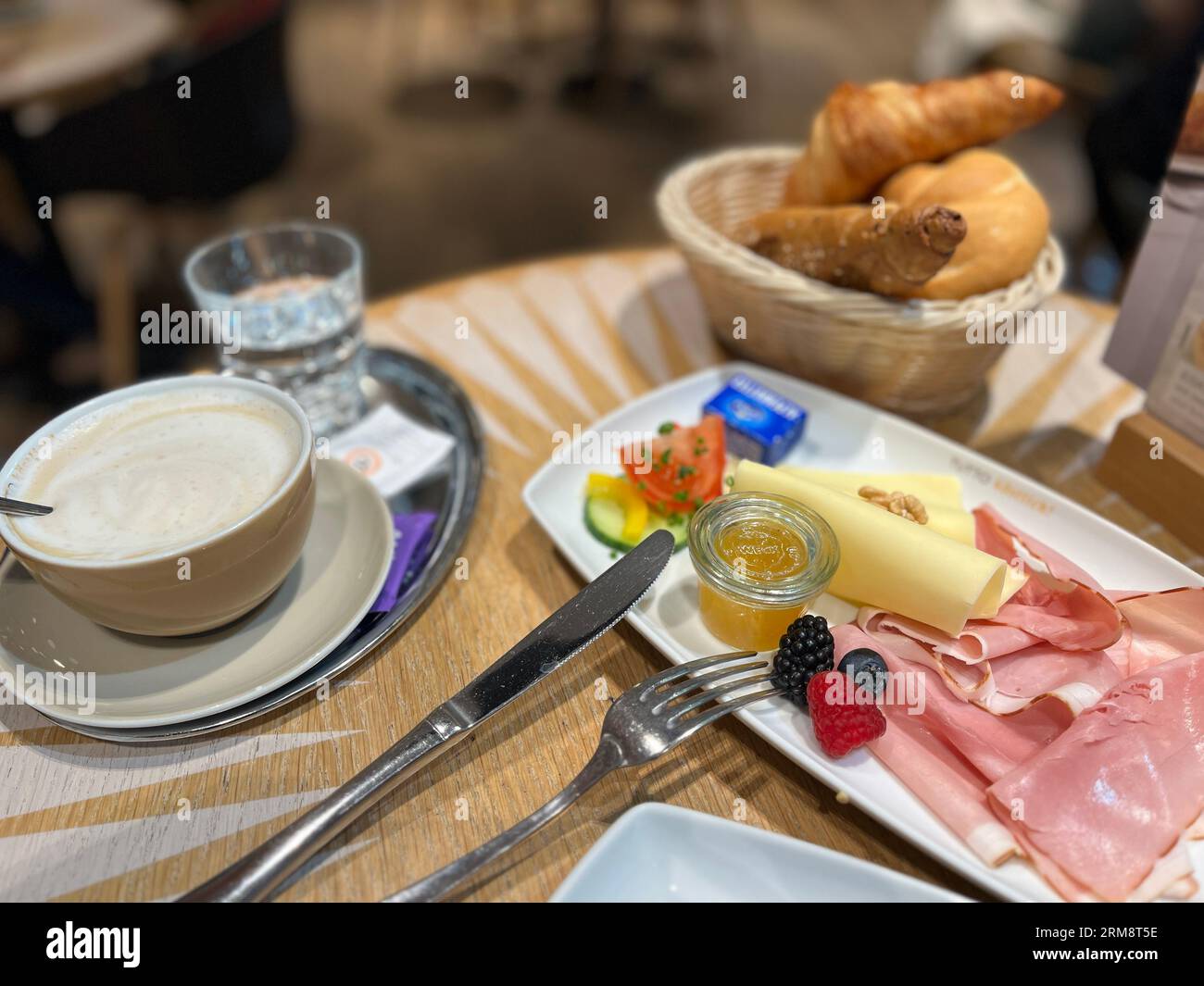 Croissant, cold butter, jam and coffee hi-res stock photography and ...