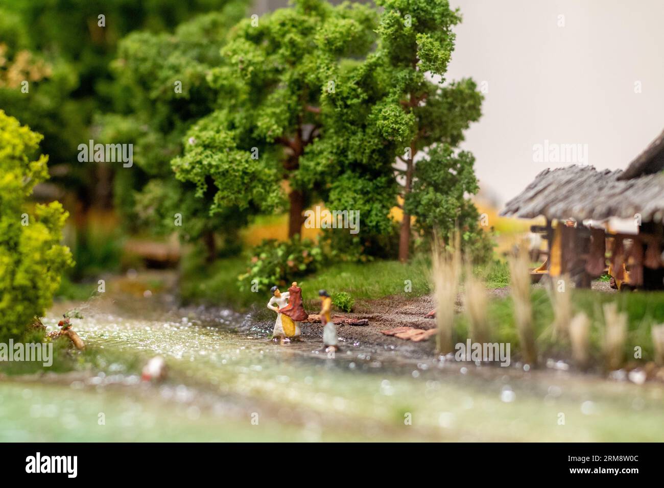 Miniature diorama at Miniatur Wunderland in Hamburg, Germany, showing a ...