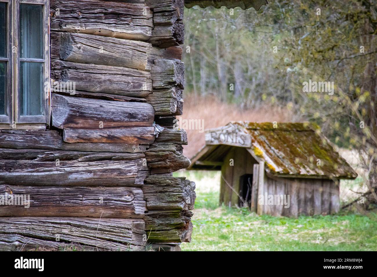House detail with logs hi-res stock photography and images - Alamy