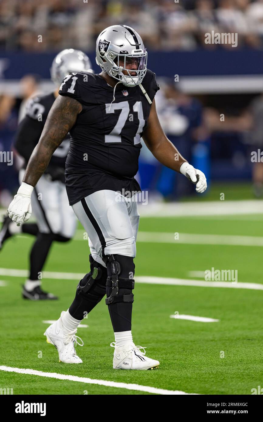 Las Vegas Raiders offensive tackle Justin Herron (71) is seen during ...