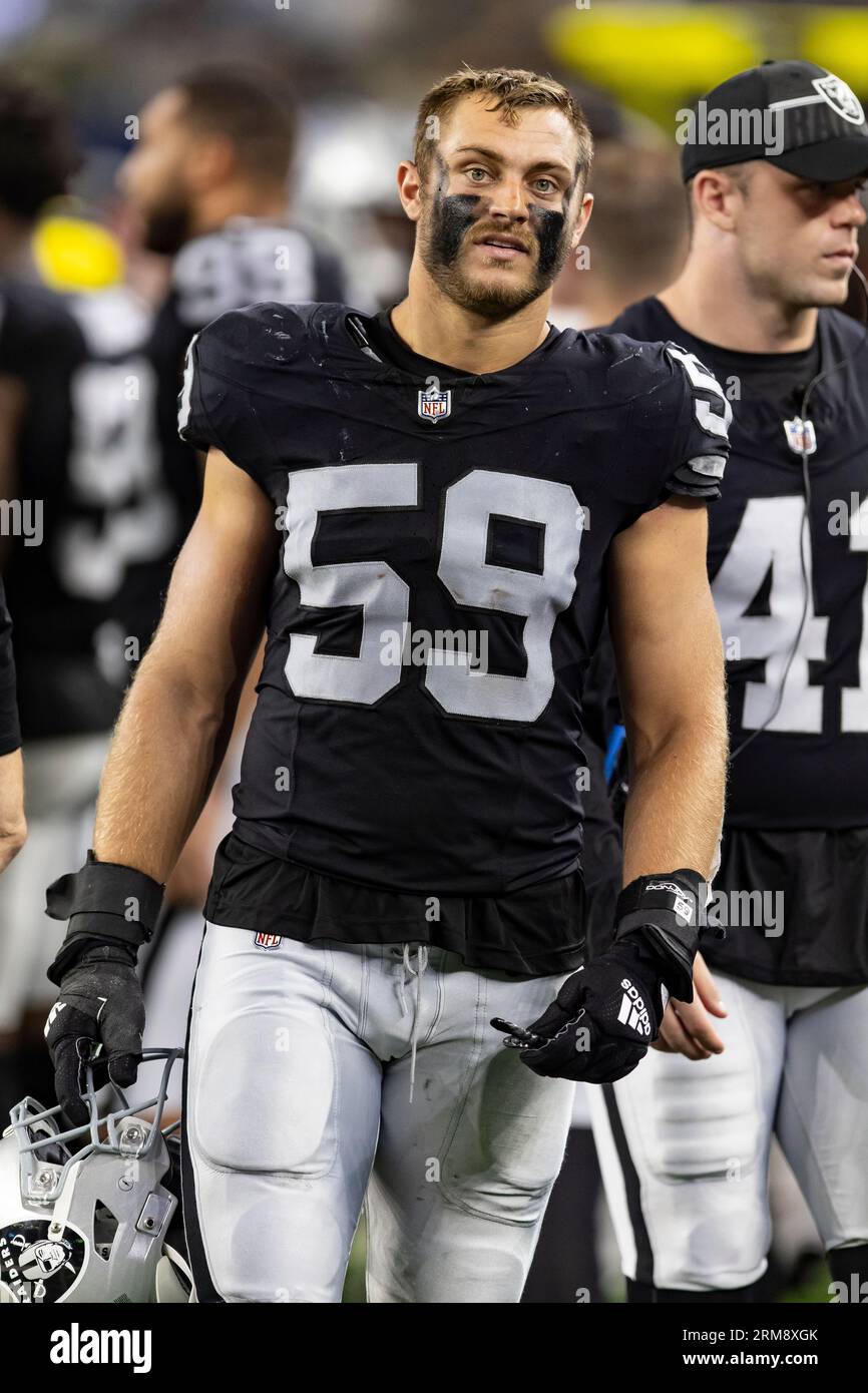 Las Vegas Raiders linebacker Luke Masterson (59) is seen during the ...
