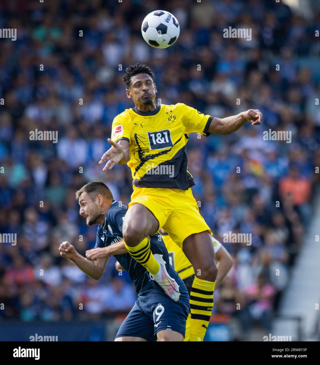 Bochum, Germany. 26th Aug, 2023. Matus Bero (Bochum), Sebastien Haller ...