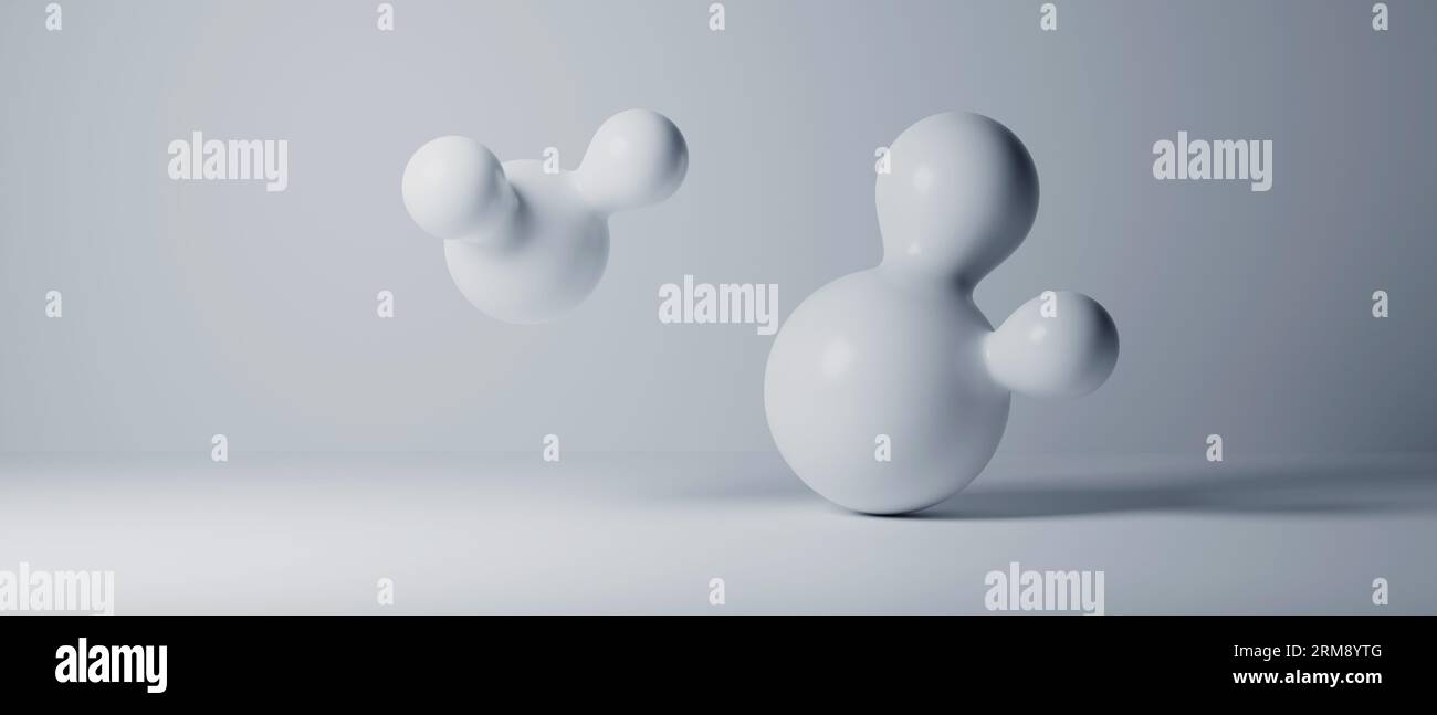Simple molecule shapes, minimalistic wallpaper, soft light and shadows ...