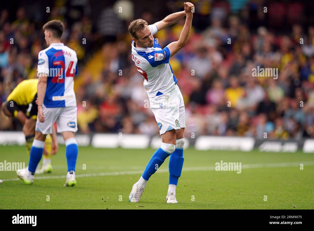 Blackburn Rovers' Ryan Hedges celebrates scoring their side's first ...