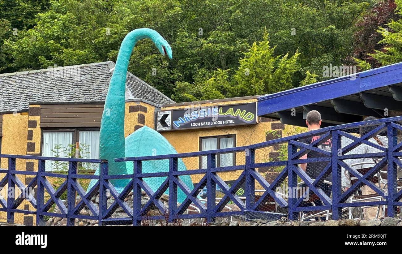 Drumnadrochit, UK. 27th Aug, 2023. Tourists visit the tourist ...