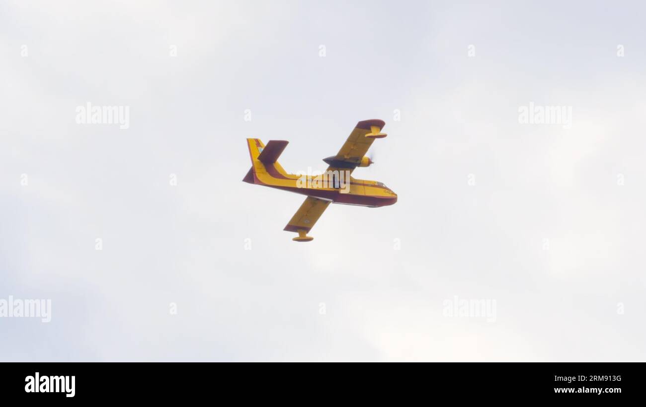 Theologos, Greece - August 26, 2023: A Greek amphibious firefighting ...