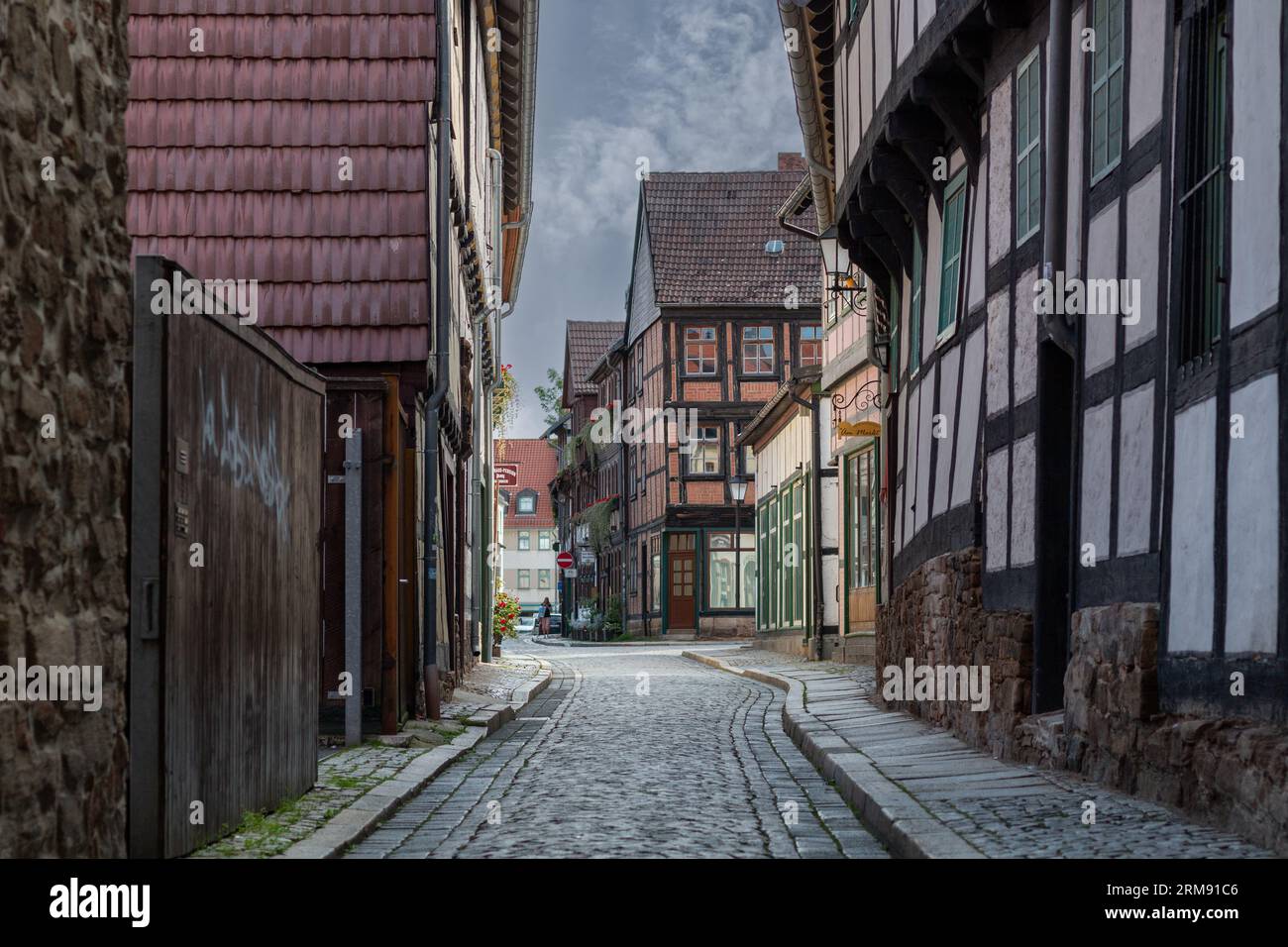 Wernigerode, Germany - August 15th 2017: Colorful timber-framed houses ...