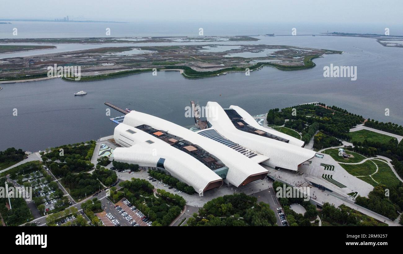 Tianjin. 26th Aug, 2023. This aerial photo taken on Aug. 26, 2023 shows ...