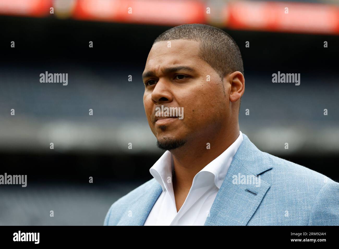 Chicago Bears general manager Ryan Poles walks on the sidelines prior ...