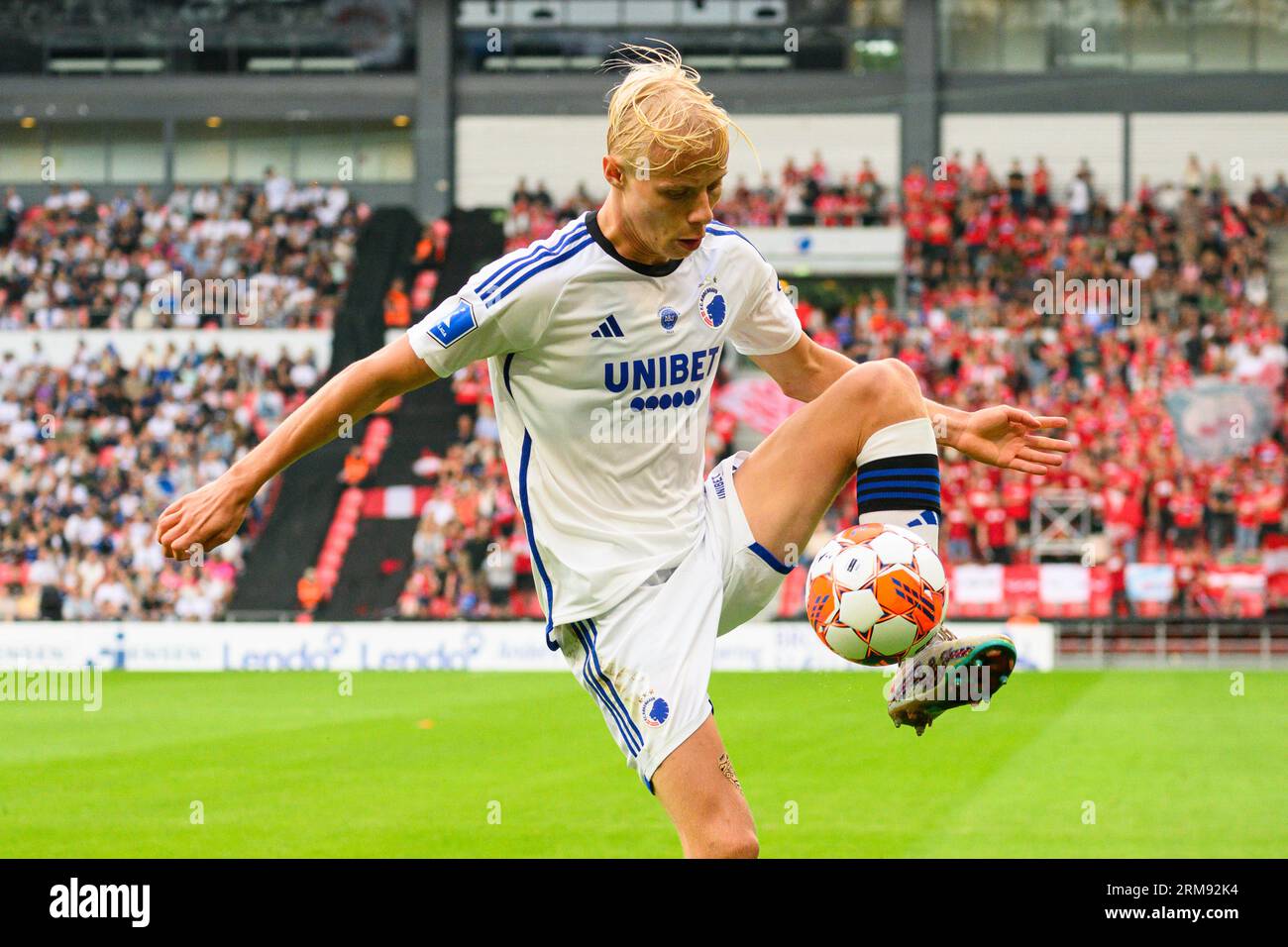 Copenhagen, Denmark. 26th Aug, 2023. Oscar Hojlund (39) of FC ...