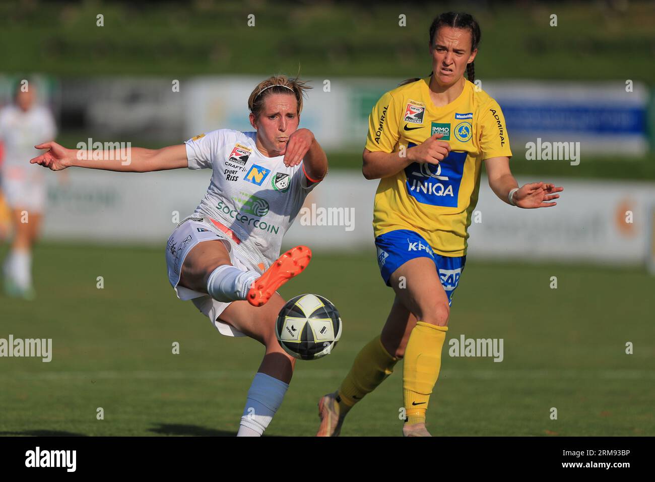 Sandra Mayrhofer (37 Neulengbach) attempting to fire off a shot during ...