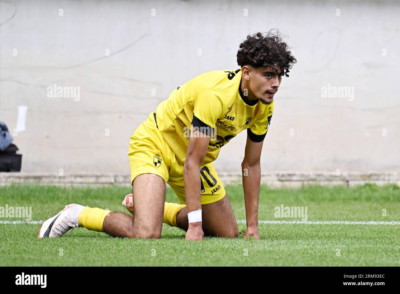 Denderleeuw, Belgium. 27th Aug, 2023. Samih El Touile of Lierse ...