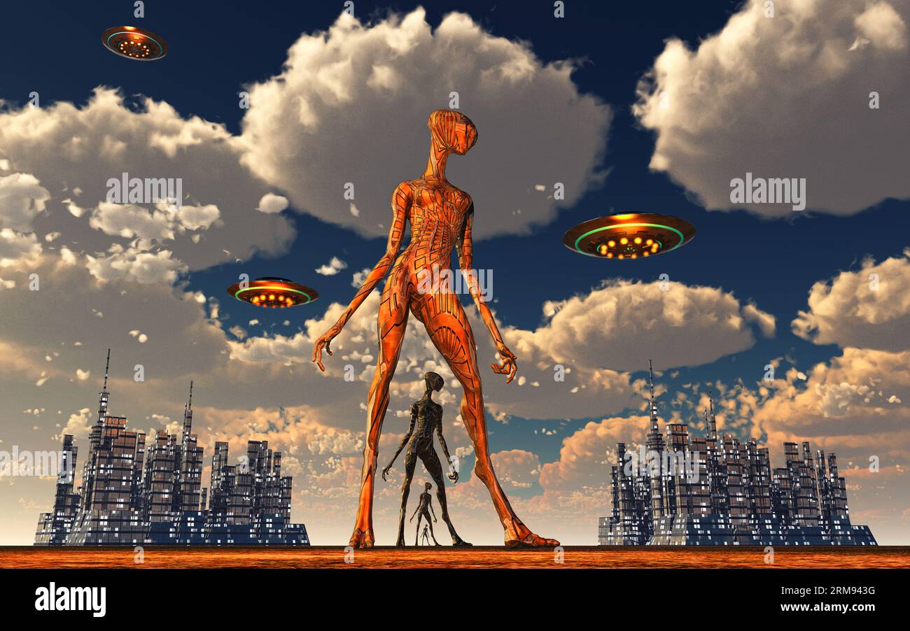 Female Alien Androids Stock Photo - Alamy