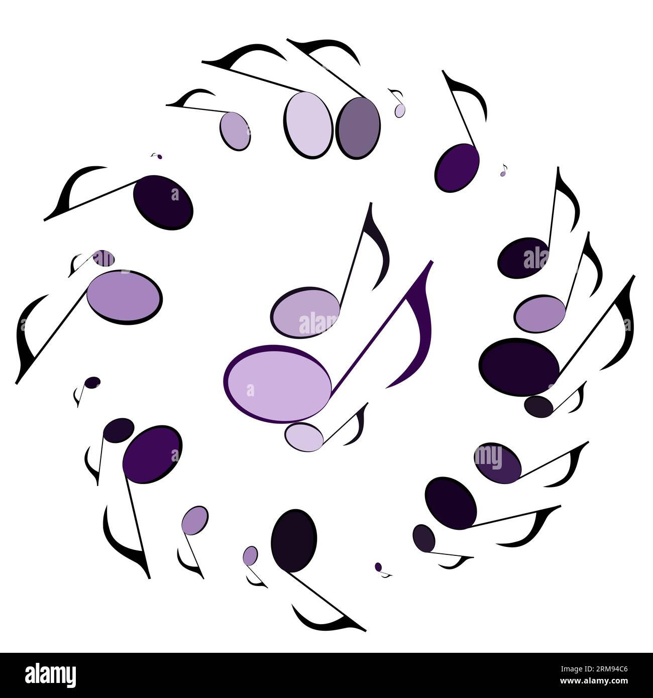 Blue musical notes on a white background. Musical background for your ...