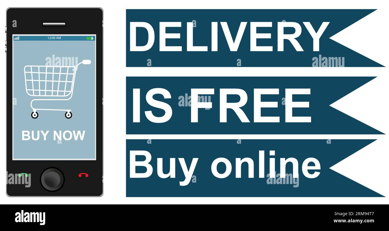 Internet shopping. Buy and delivery. Vector flat illustrations for ...