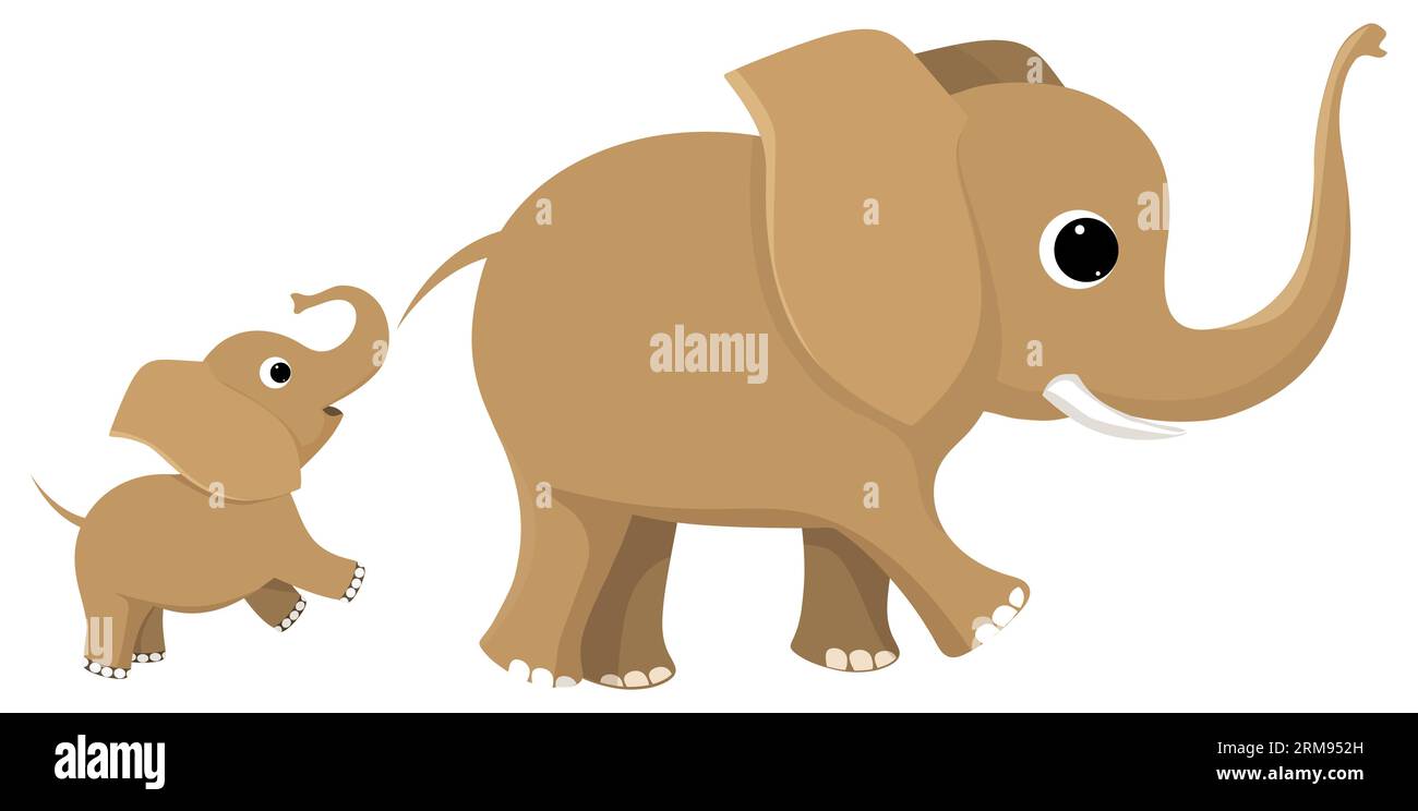 Elephants Holding Tails Drawing