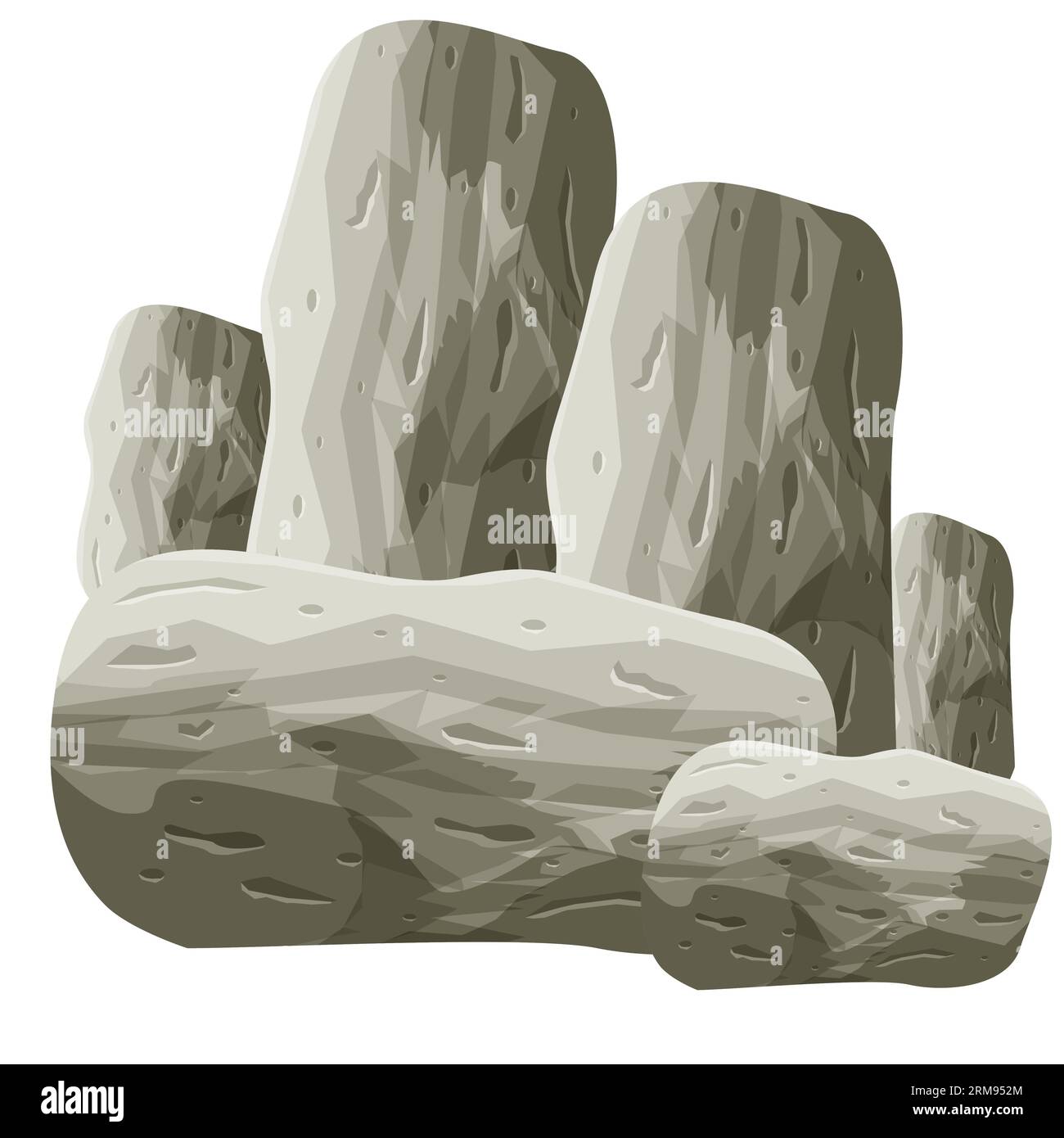 Pile stones for games props. Boulders for game props. Game background ...
