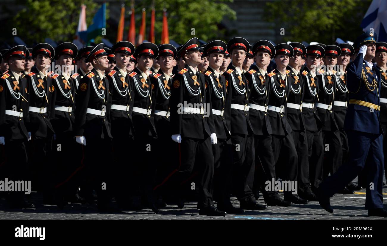 Soldiers participate in the Victory Day Parade marking the 69th ...