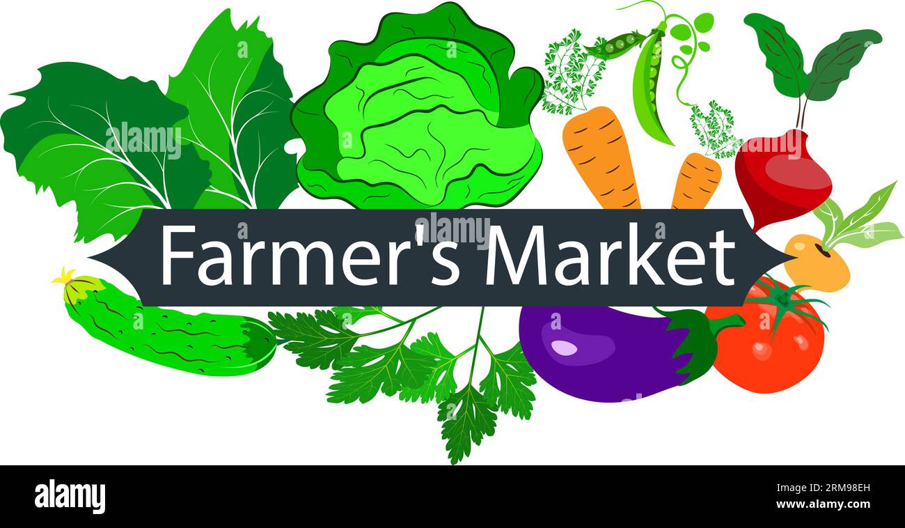 Farmer's market poster. The inscription farmers market on the ...