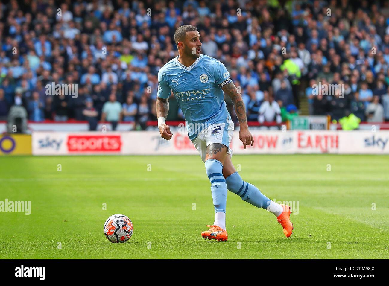 Kyle Walker #2 of Manchester City in action during the Premier League ...