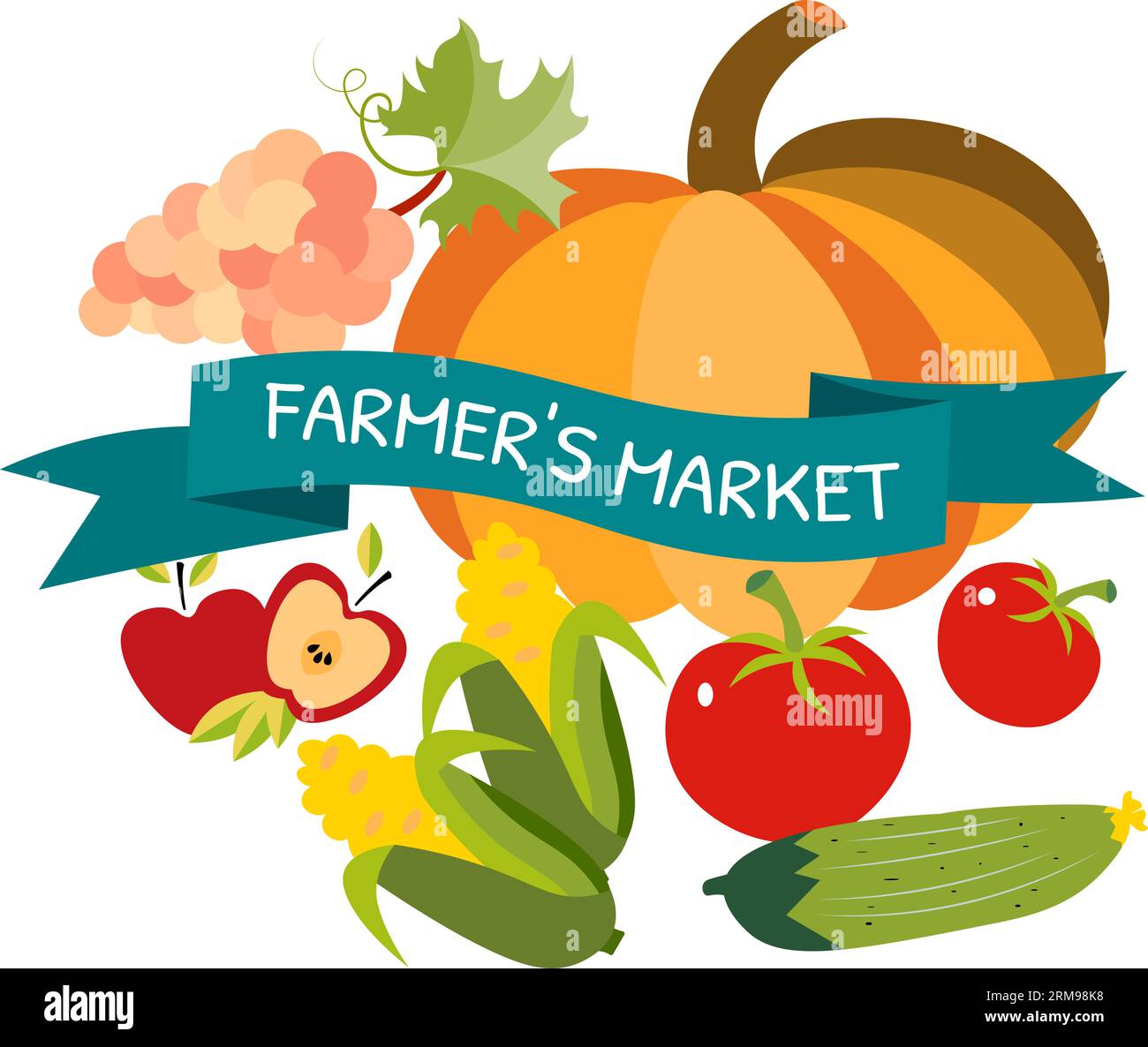 Farmer's market poster. Award ribbon with the inscription on the ...