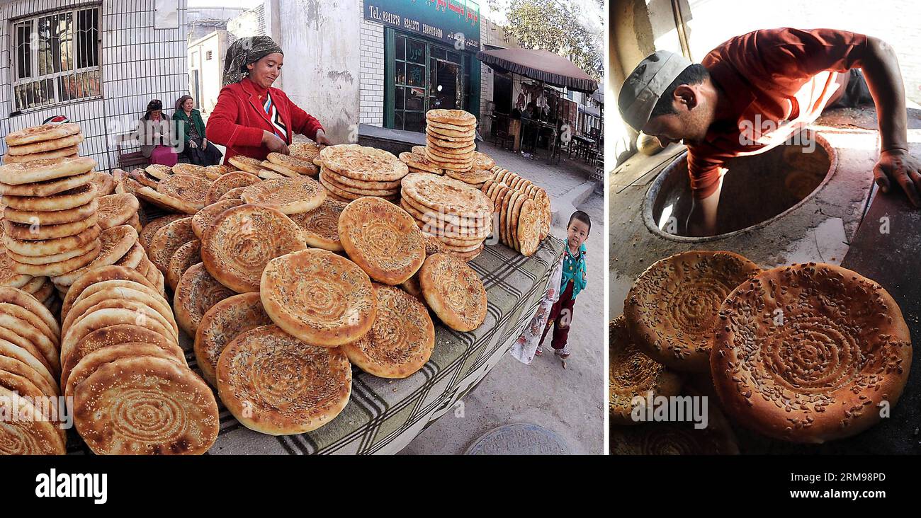 Combo photo taken on Oct. 17, 2011 shows people of Uygur ethnic group ...