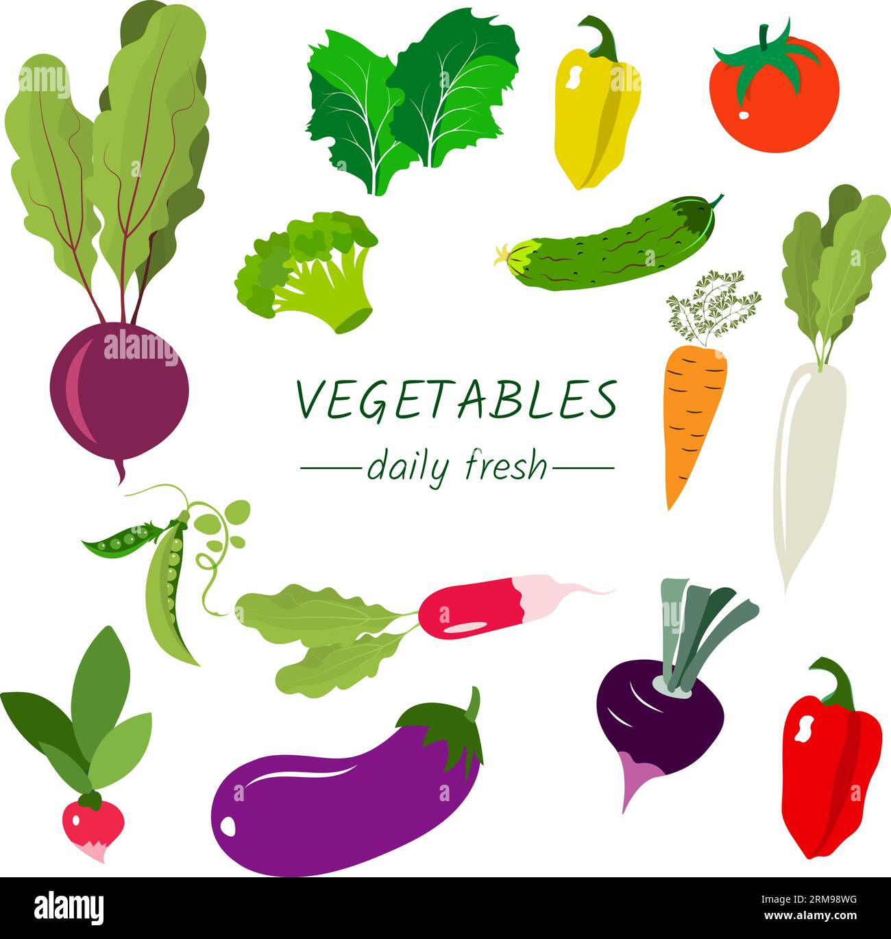 Farmer's market poster. Vegetables and the inscription daily fresh ...